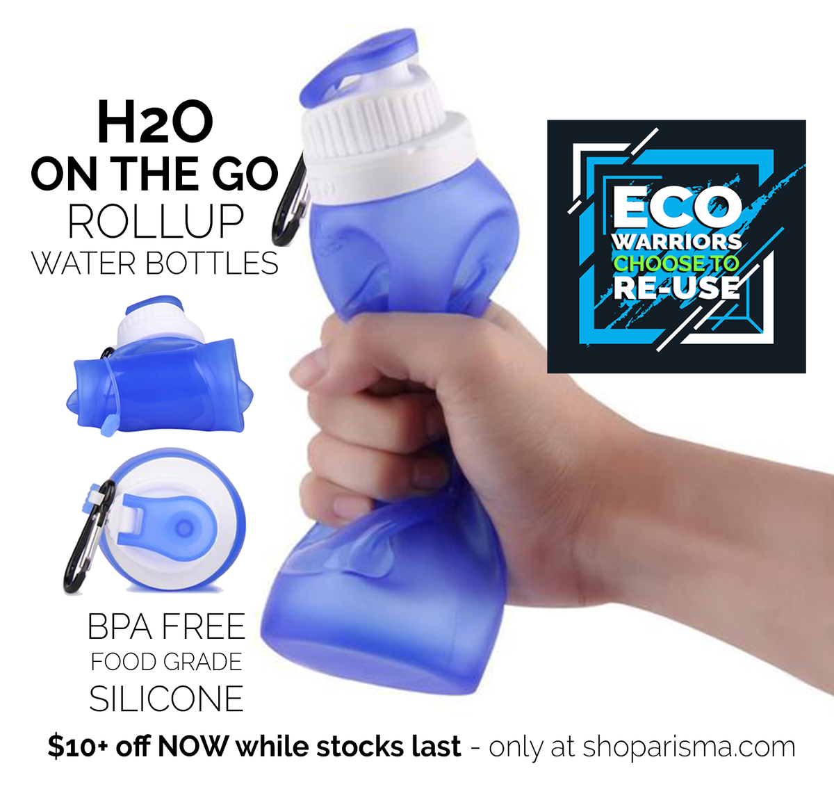 Roll Up Water Bottles | H2O On-the-Go Rollup Reusable Water Bottles ...